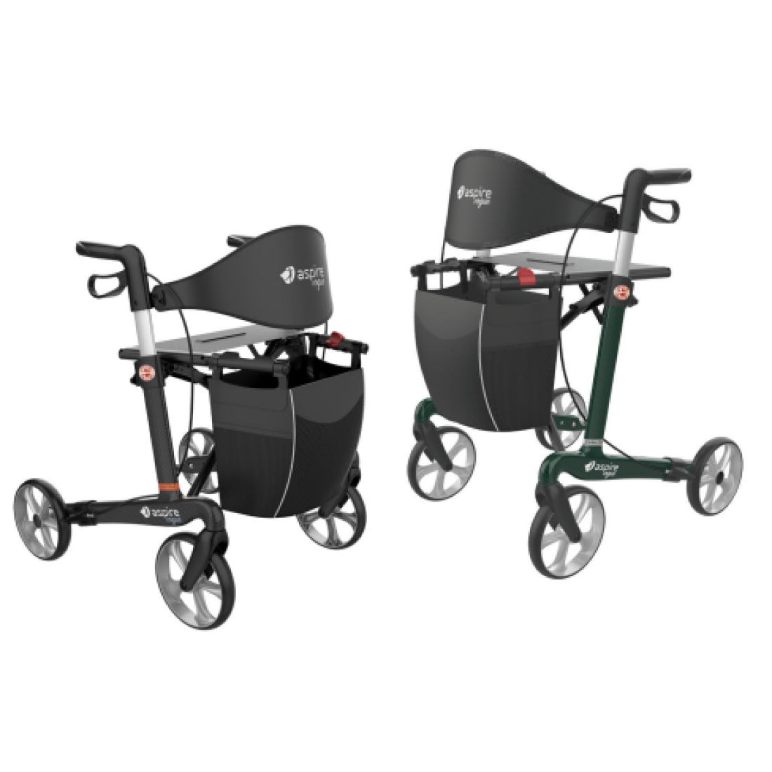 Aspire Vogue Carbon Fibre Rollator | Lightweight Luxury Seat Walker