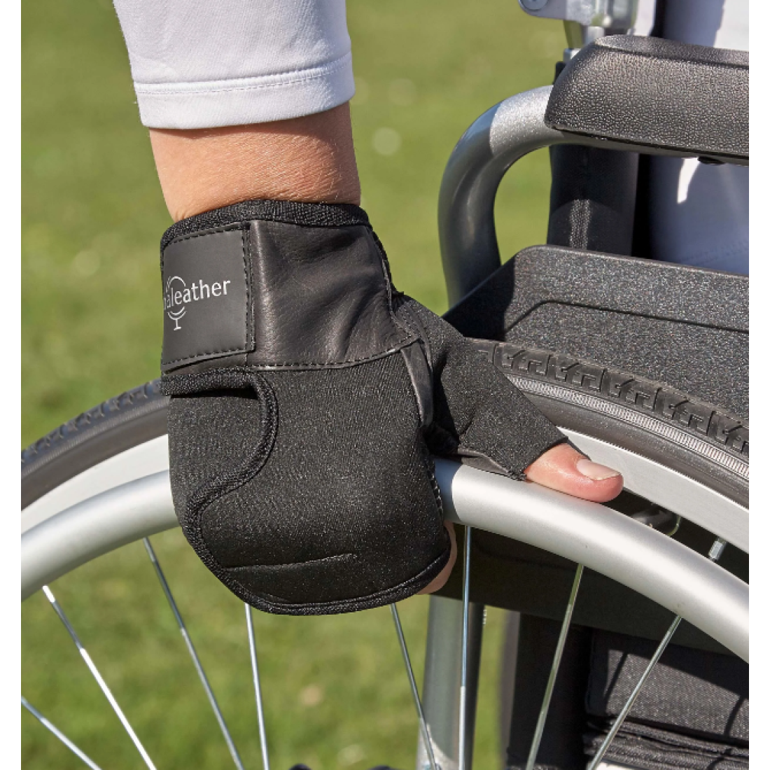 Globaleather Wheelchair Hand Wraps – Leather & Neoprene Grip Supports
