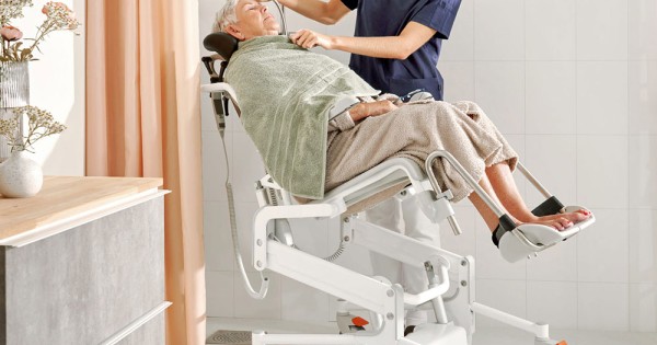 Etac Alto Electric Tilt Shower Commode | Powered Height & Tilt | 160 kg SWL