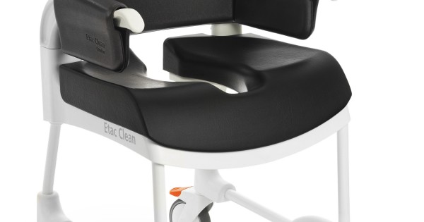 Etac Clean Comfort 55 cm Shower Commode Chair – Padded Seat, Lockable ...