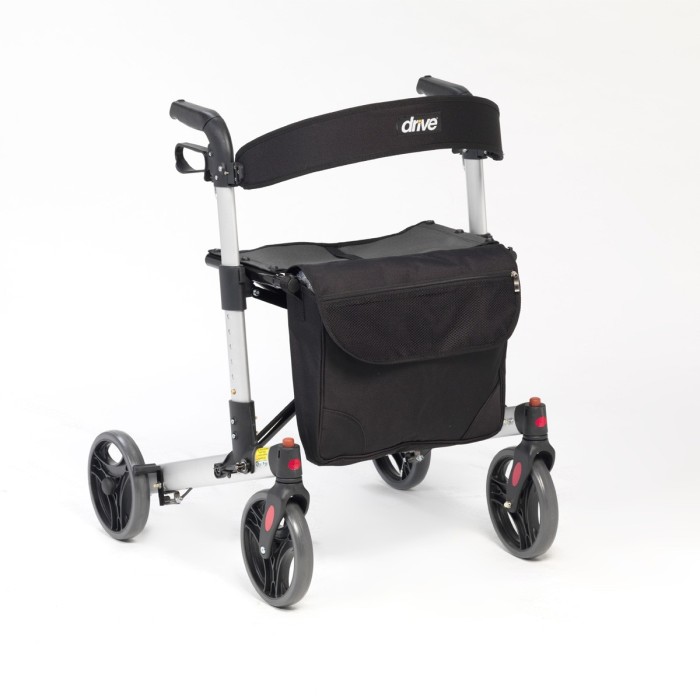 4‑Wheeled Aluminium Walker – Compact Foldable Walker with Seat & Basket ...