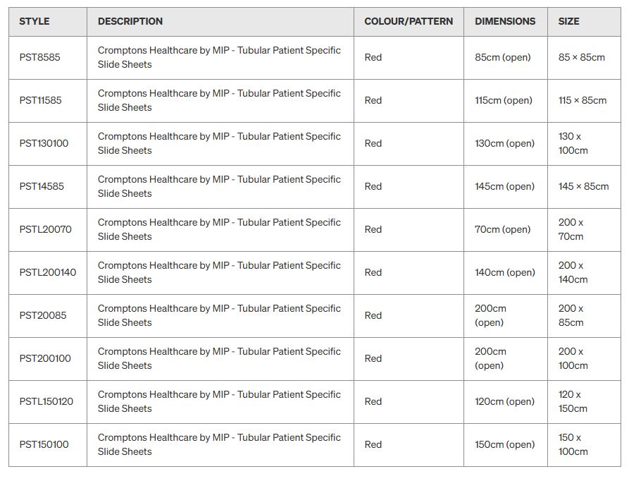 Tubular Patient Specific Slide Sheets